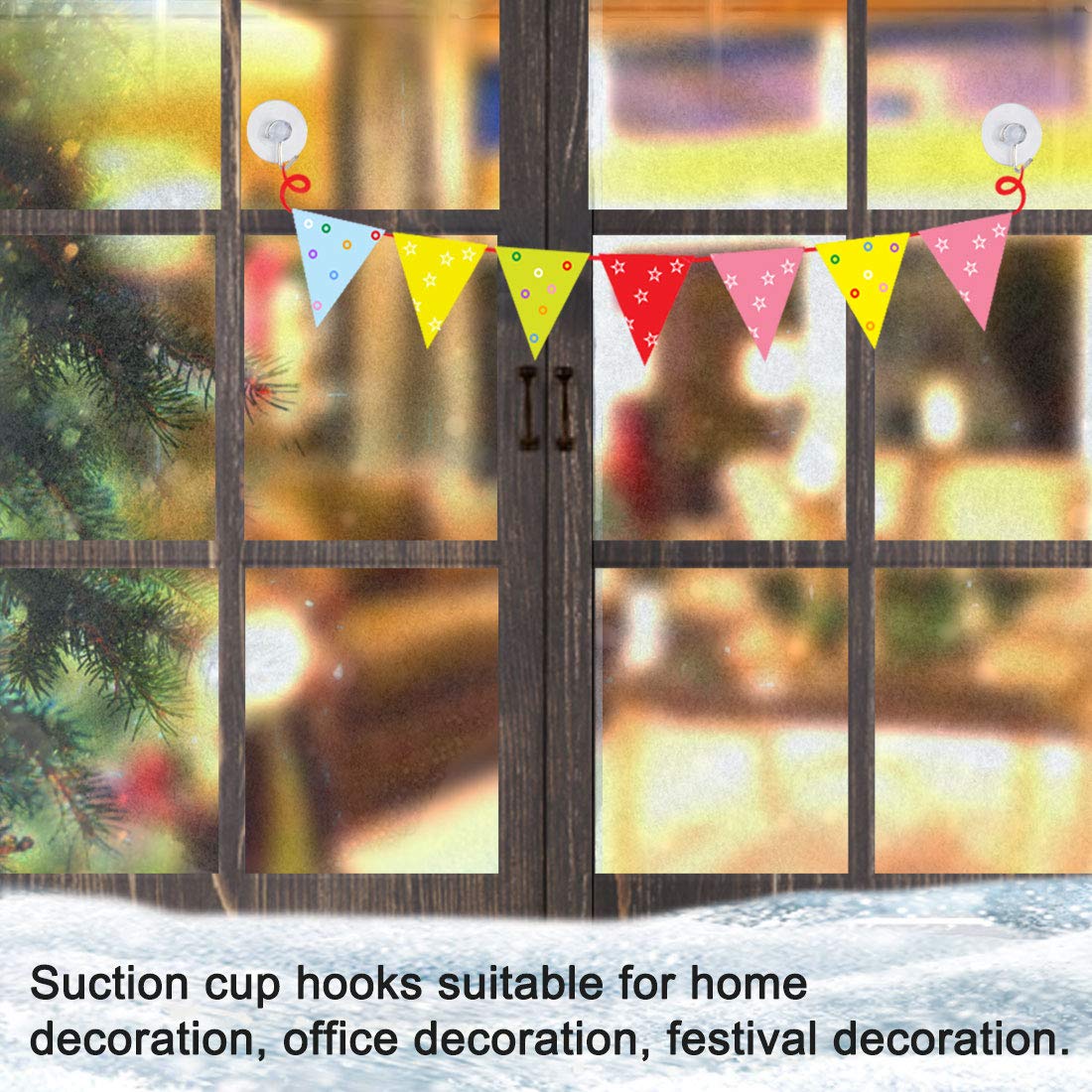 uxcell 4pcs Suction Cup Hooks 1 Inch Diameter Wall Hooks Hangers Removable Kitchen Bathroom Wall Vacuum Holder for Smooth Tile Glass