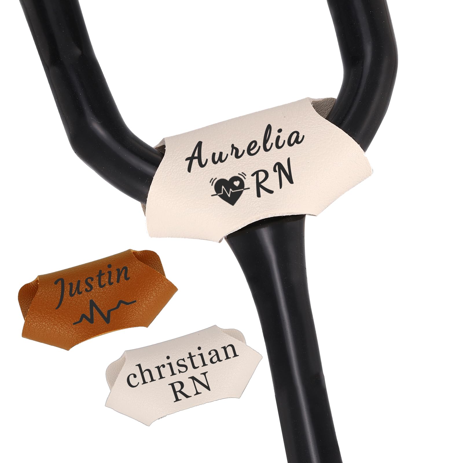 Personalized Stethoscope Name Tag - Leather Custom Stethoscope Charm Label, Stethoscope ID Tag Label for Vet, Pediatrics, Medical, Nurse Accessories for Work, Christmas Nurses Week Gift