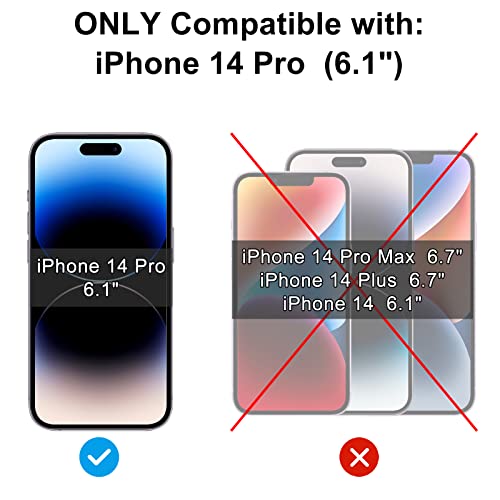 TECHO Privacy Screen Protector Compatible with iPhone 14 Pro Tempered Glass Film (Edge to Edge Full Coverage) (Anti Spy Private) (9H Hardness) (2 PACK) (6.1 inch)