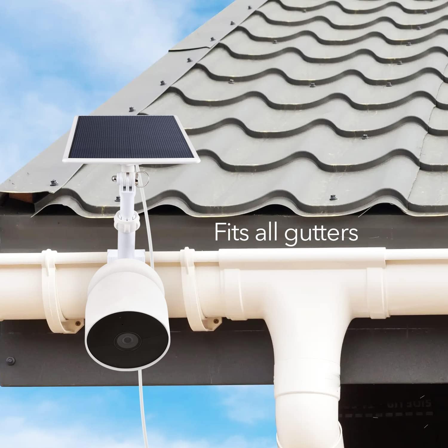 Wasserstein Gutter Mount for Google Nest Cam (Battery) & Solar Panel (Camera & Solar Panel NOT Included)