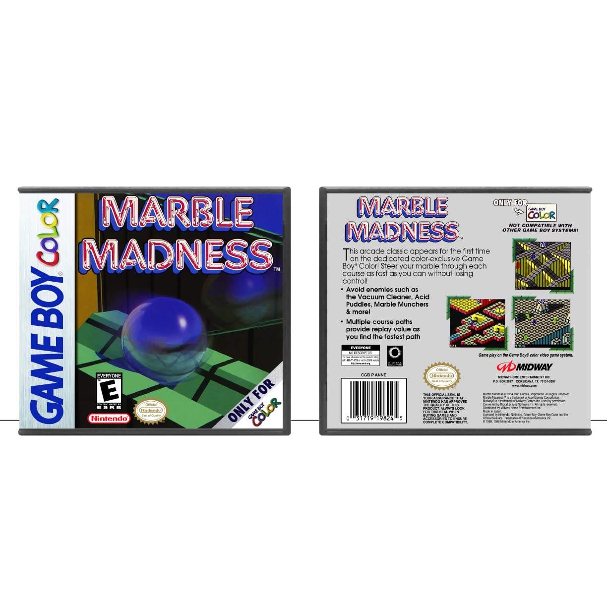 Marble Madness | (GBC) Game Boy Color - Game Case Only - No Game