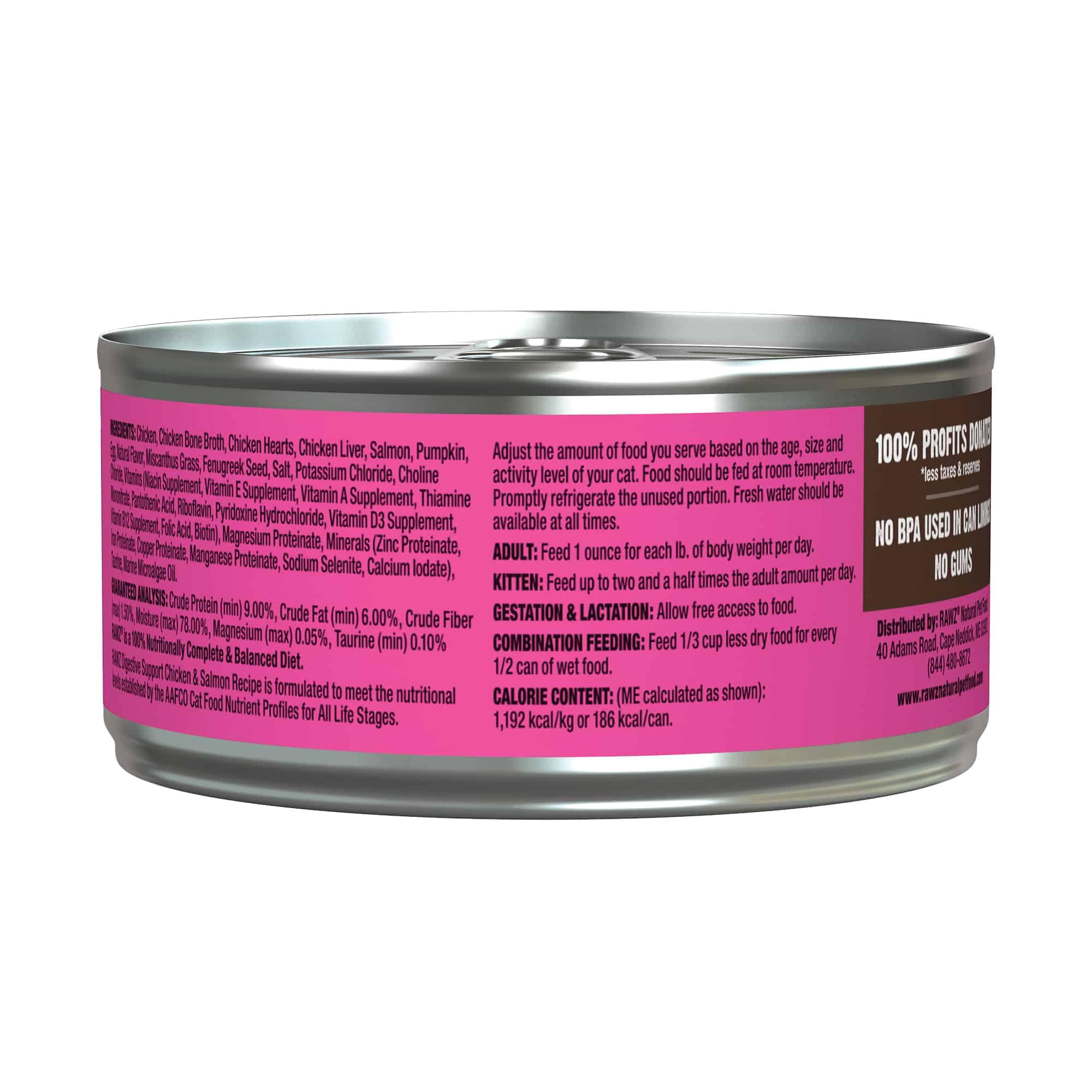 Rawz Digestive Support CAT Food 5.5 Ounce Cans, 24 Pack (Chicken/Pork/Pumpkin)