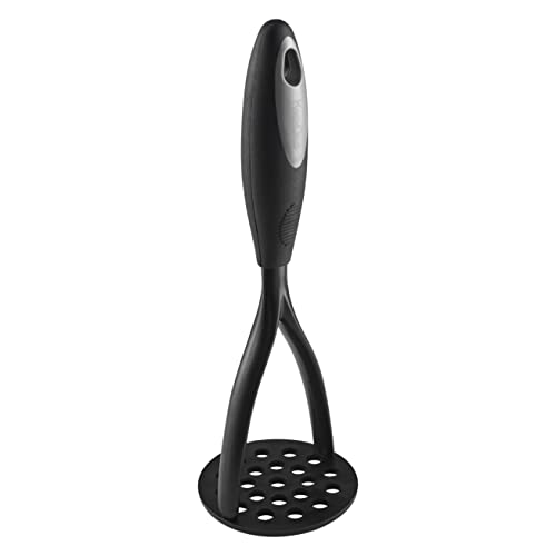 KSENDALO Multifunctional Kitchen Cooking Tool β Potato Masher, Avocado Masher, Bean Masher - Nonstick Degradable Nylon Blade with Comfortable Rubber Wrapped Handle, Degradable Nylon Blade, Black
