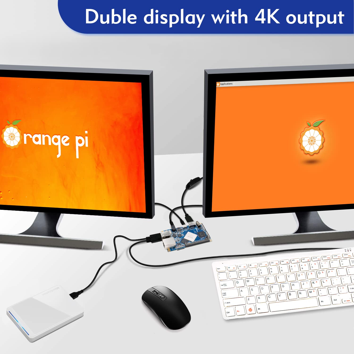 Orange Pi 4B 4GB+16GB Single Board Computer, Rockchip RK3399 6-Core ARM 64 Bit Development Board with 16GB eMMC Flash, Compatible Android/Ubuntu/Debian OS(Pi 4B+Case+Heat Sink+Power Supply)