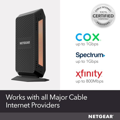 NETGEAR Nighthawk Multi-Gig Cable Modem (CM1100) - Compatible With All Cable Providers Incl. Xfinity, Spectrum, Cox - For Cable Plans Up To 2Gbps β 2 x 1G Ethernet Ports - DOCSIS 3.1