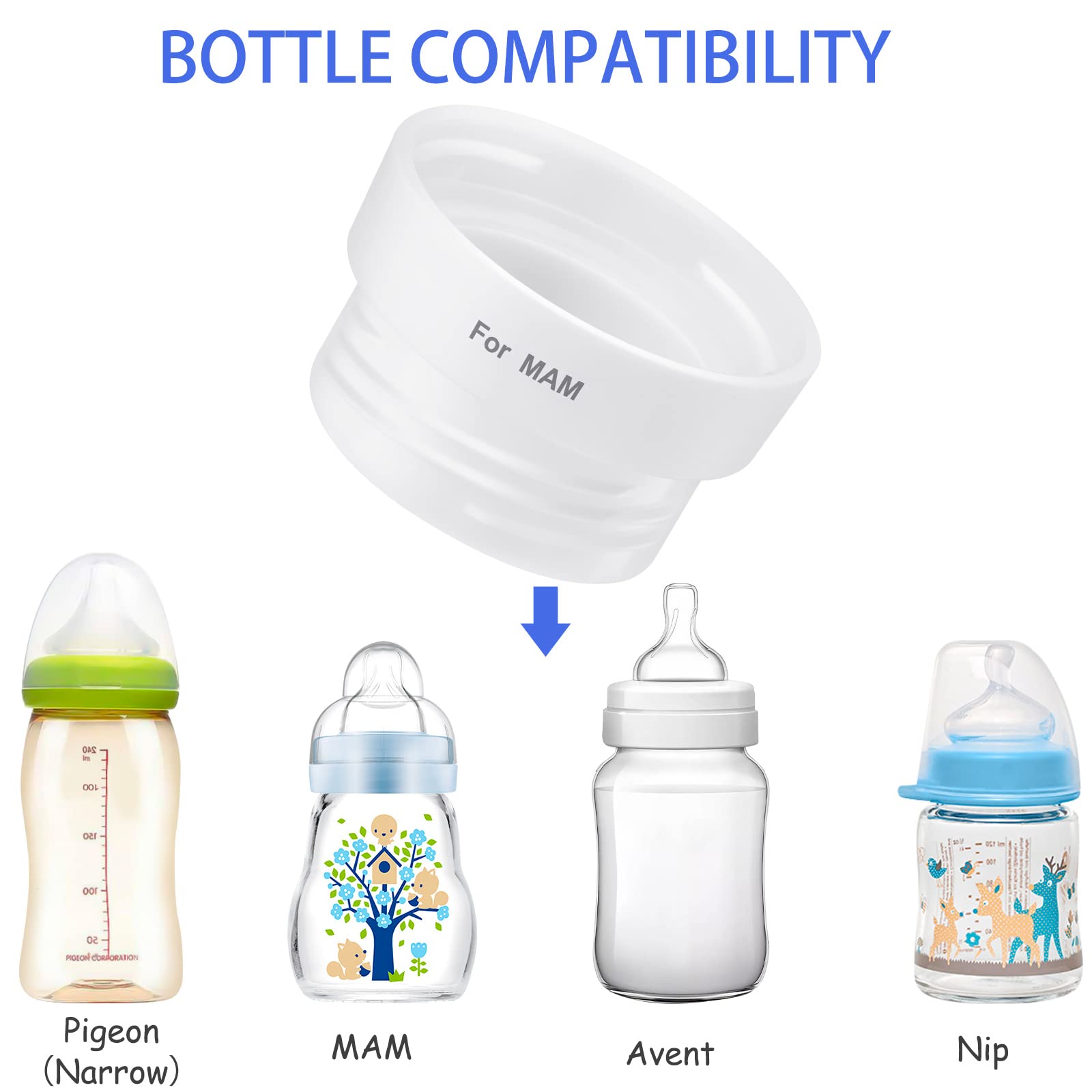 Mercalon Bottle Adapter, Portable Bottle Warmer Adapter for MAM,Avent Pigeon(Wide Neck) Baby Bottle -50MM (Bottle Warmer not Included)