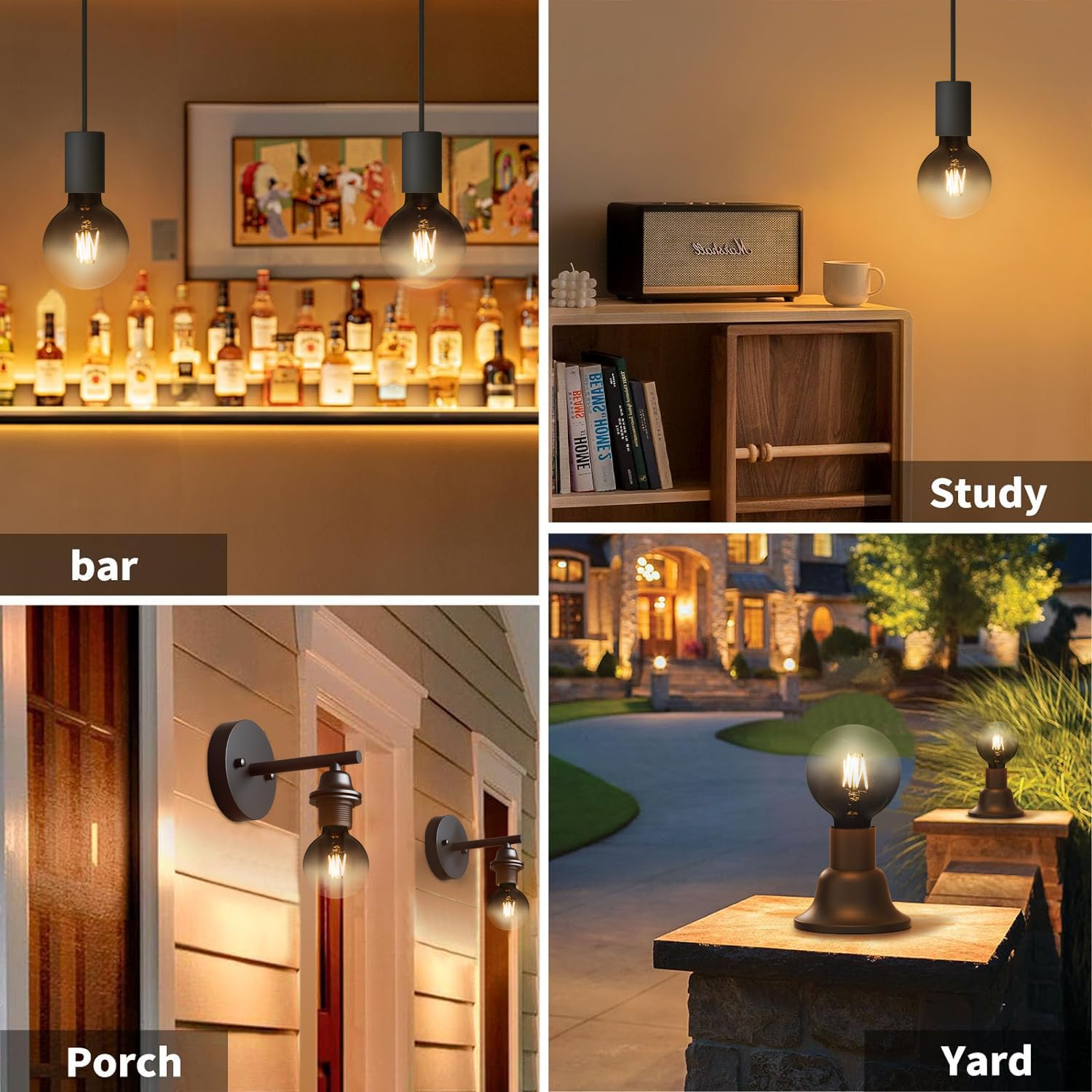 ONEWISH LED Light Bulb, G95 LED Globe Bulbs, Warm White 300LM 2700K 4W, 35W Equivalent, E26 Standard Base,LED Edison Light Bulb for Home Decor,1 Pack