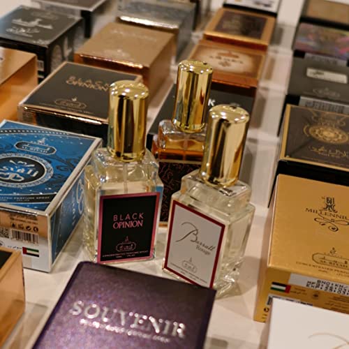 Maison d'Orient ALRIYAD, Unisex Spray Parfum Travel Size Sampler. Featuring Barratt Rouge Mini, a 5 Scent Perfume Discovery Gift Set for Men, Women and Couples.