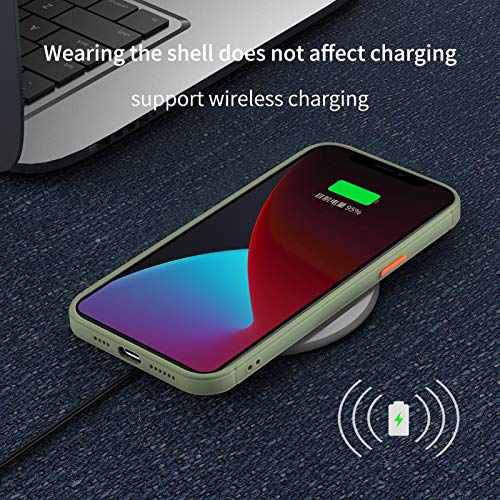 PIGLULOO Phone case Compatible with iPhone 13 Pro Max,Made of TPU+PC Hybrid Material, Anti-Fall and Anti-Collision, Lens Protection,Green Case