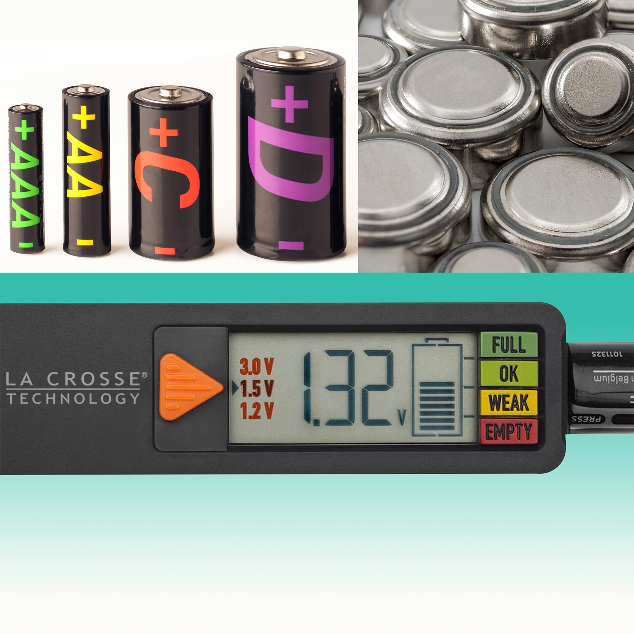La Crosse 911-65557-INT Portable Digital Battery Tester