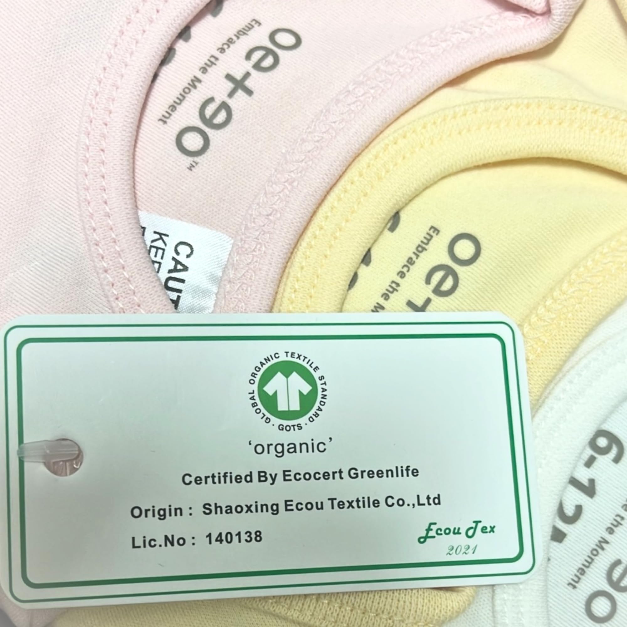 OETEO Organic Cotton Easy-to-Wear No Snaps Baby Bodysuits (Green 4 Piece Set, 3-6 Months)