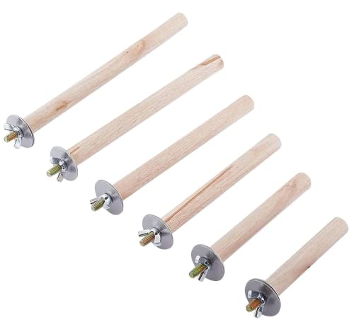 QBDIANGEN 6 Pcs Birdcage Non-Toxic Parrot Stands Parakeet Perch Bird Stands Parrot Grinding Claw Sticks for Bird Roost