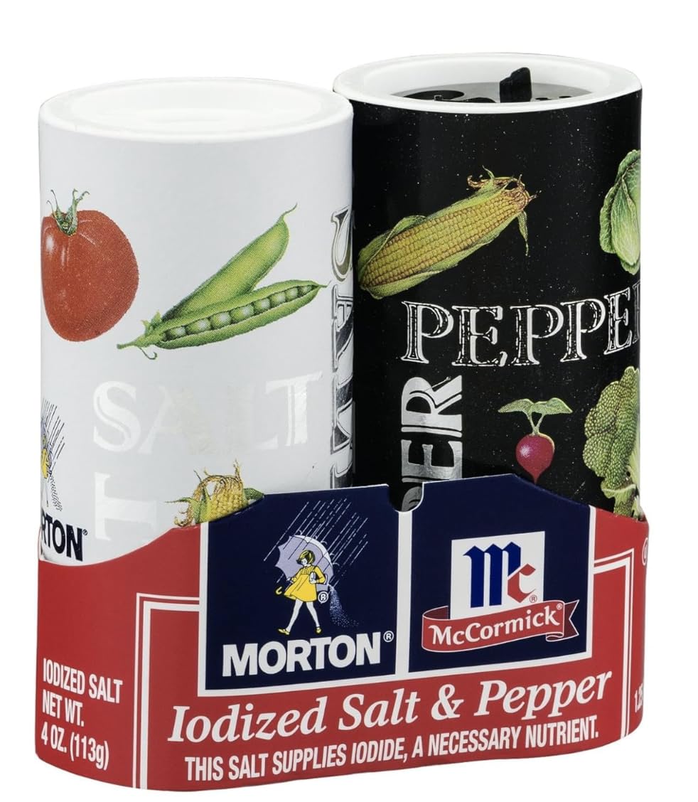 Morton's 4 oz. Salt and Mccormick 1.25 oz. Pepper Shakers 2 Bundles