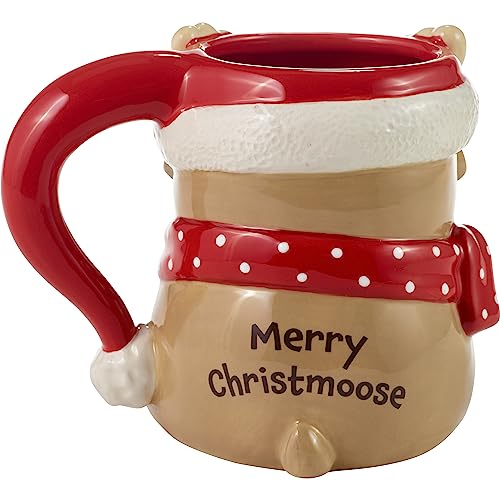Precious Moments Merry Christmoose Ceramic Mug | Moose Christmas Mug | Holiday Kitchen Decor & Gifts