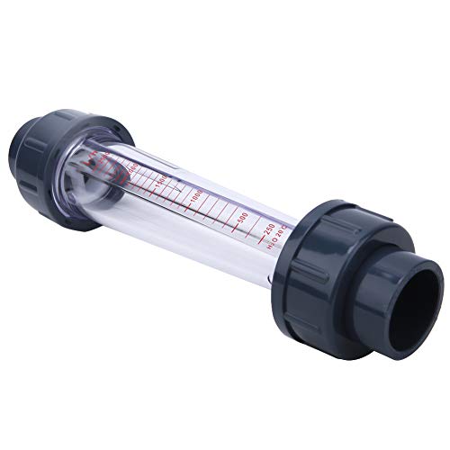 LZS-25(D)Liquid Flowing Meters 250-2500L/H Tube Type Water Rotameter Plastic Flat Mouth Flowmeter 32mm/1.26in Waterflow Controllers Hydraulic Valve Fittings
