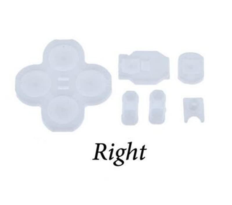 Left Right Conductive Rubber Silicone Button Pad Kit for Switch NS Joy-Con Replacement (White Right)