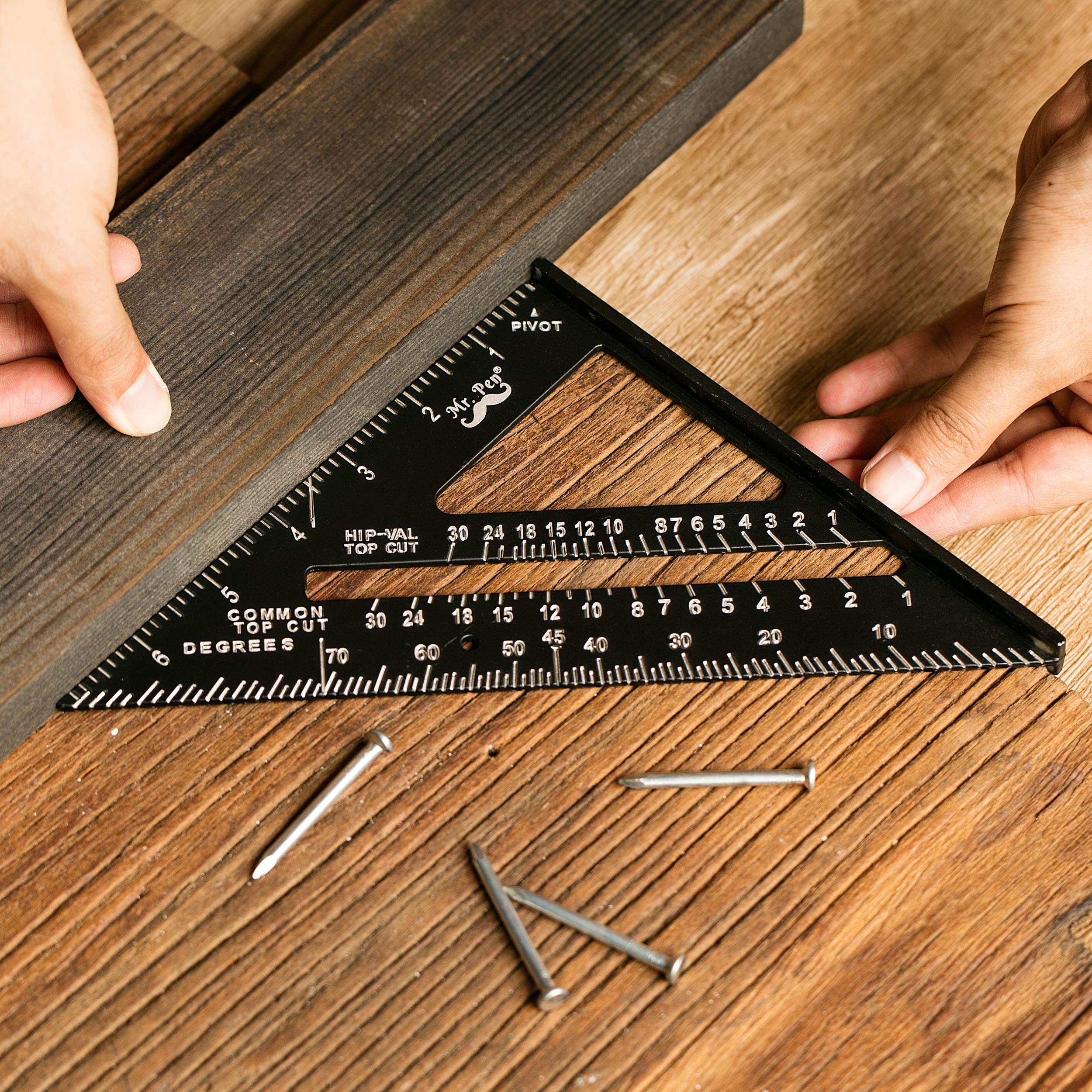 Mr. Pen- Rafter Square, Metal Square, 7 Inch, Carpenters Square, Square Tool, Metal Square Ruler, Carpentry Squares, Woodworking Square, Square Angle Tool, Aluminum Rafter Square, Carpenter Square