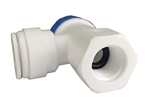 Metpure Quick Connect Tank Ball Valve with Gasket For Water Purification Systems And Reverse Osmosis System Pressurized Water Storage Tank (1/4" Female NPT x 3/8" OD Quick Connect)