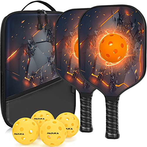 Pickleball Paddles, USAPA Approved Carbon Fiber/Graphite Face Lightweight Pickleball Set with Pickleball Rackets, Pickle Ball Paddle for Men, Women and Children