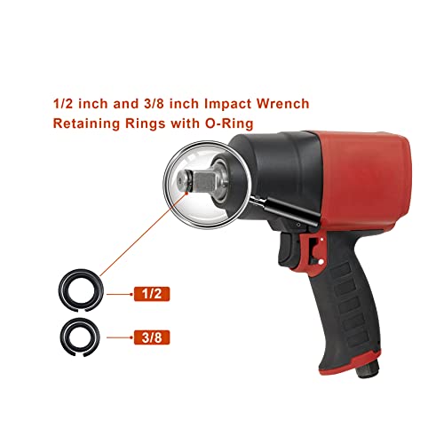 MEFONKOU 1/2" 3/8" Impact Wrench Retaining Socket Rings & with Ring Wrench o ring for Electric Wrench Air Wrench, Impact friction ring, pull ring(10 sets)