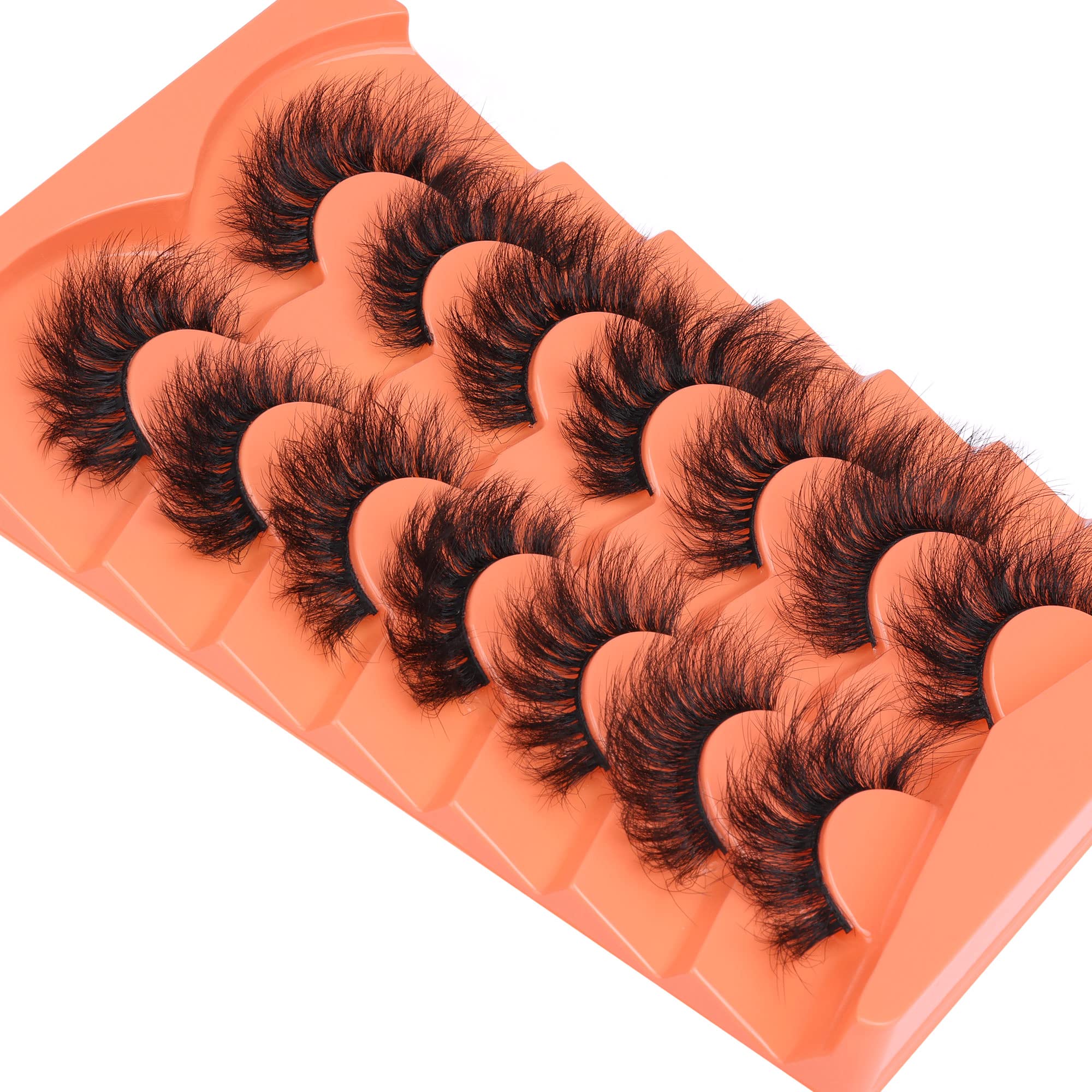 Mink Lashes Fluffy Wispy Faux Mink False Eyelashes 18MM-20MM Mink Long Lashes Dramatic Thick Volume Fake Eyelash Pack 7 Styles by wtvane