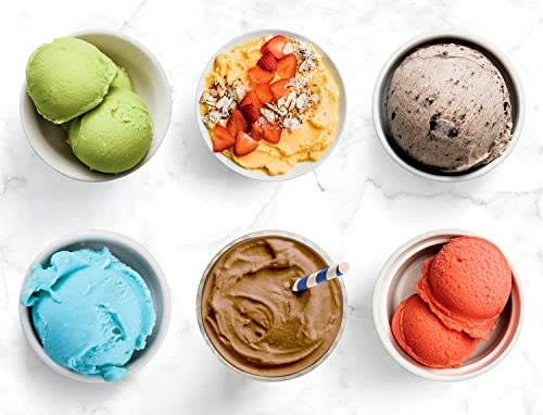 Pints 4 Pack, Compatible with NC299AMZ & NC300s Series Creami Ice Cream Makers, BPA-Free & Dishwasher Safe, Color Lids, 1, Clear/Grey/Lime/Pink/Acqua