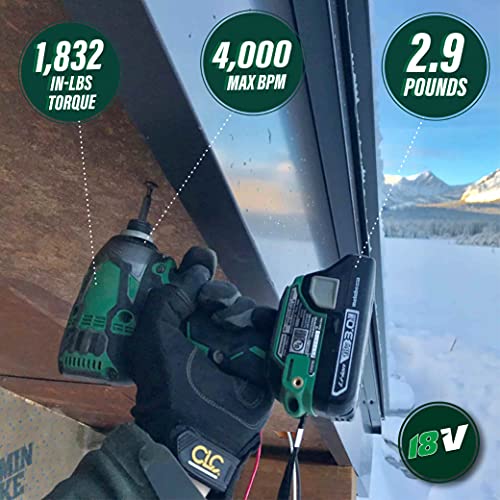 Metabo HPT 18V Cordless Impact Driver, 1/4-in Hex Chuck, Triple Hammer Technology, Powerful 1, 832 In/Lbs Torque, Variable Speed Trigger, IP56 Compliant, LED Light, Tool Only (WH18DBDL2Q4)