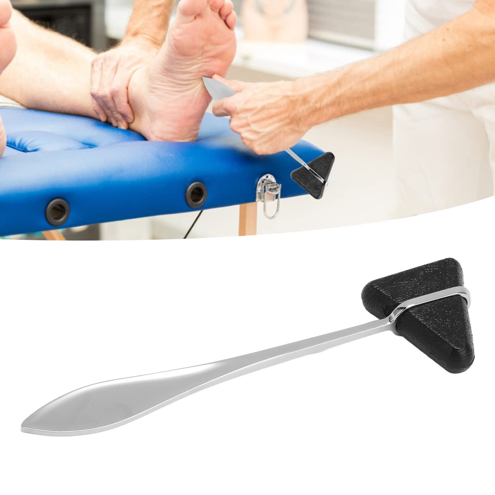 Percussion Hammer, Comfortable Hitting Neurological Diagnostic Hammer Zinc Alloy Trilateral Shaped Moderate Strength for Skin Surfaces