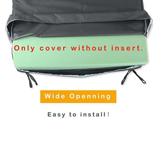 Leeymoo Outdoor Seat Cushion Covers, Water Repellent Patio Cushion Replacement Covers-Only Covers (18"x18"x2" 2 Pack Black)