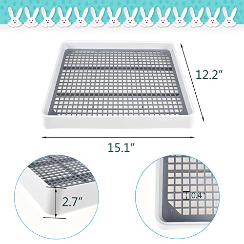 Vehomy Rabbit Guinea Pig Litter Box Small Pet Litter Pan Toilet Potty for Bunny Ferret Hamster Rabbit Toilet with 10pcs Disposable Pet Litter Tray Bags 3pcs Rabbit Coir Chewing Toys and a Brush