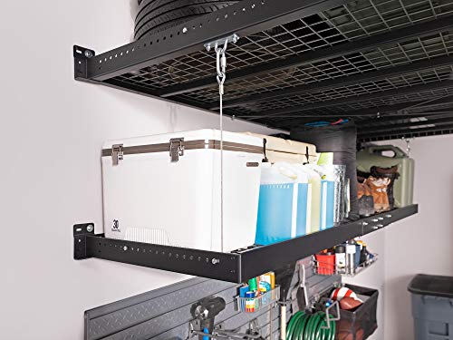 NewAge Products Pro Series Black 4'. x 4'. Wall Mounted Steel Shelf, Garage Overheads, 40402