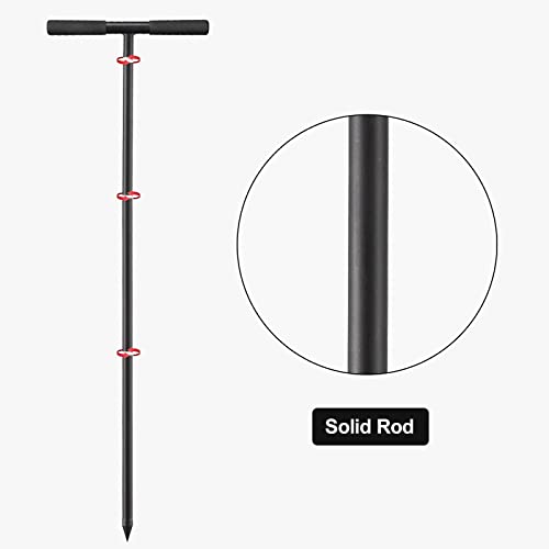 Soil Probe Rod, 48inch Adjustable Ground Rod with T-Handle - Metal Soil Probe for Plumbing Tool, Locating Septic Tank, Landscaping Garden Tool