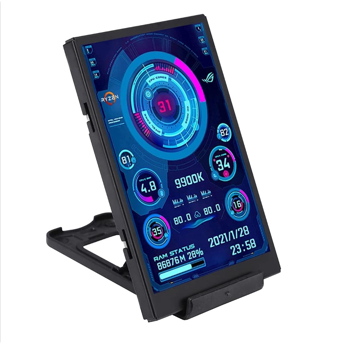 Nemeae 3.5 Inch IPS USB Mini Screen AIDA64 CPU RAM HDD Data Monitor Computer Temperature Display Type-C Sub Screen