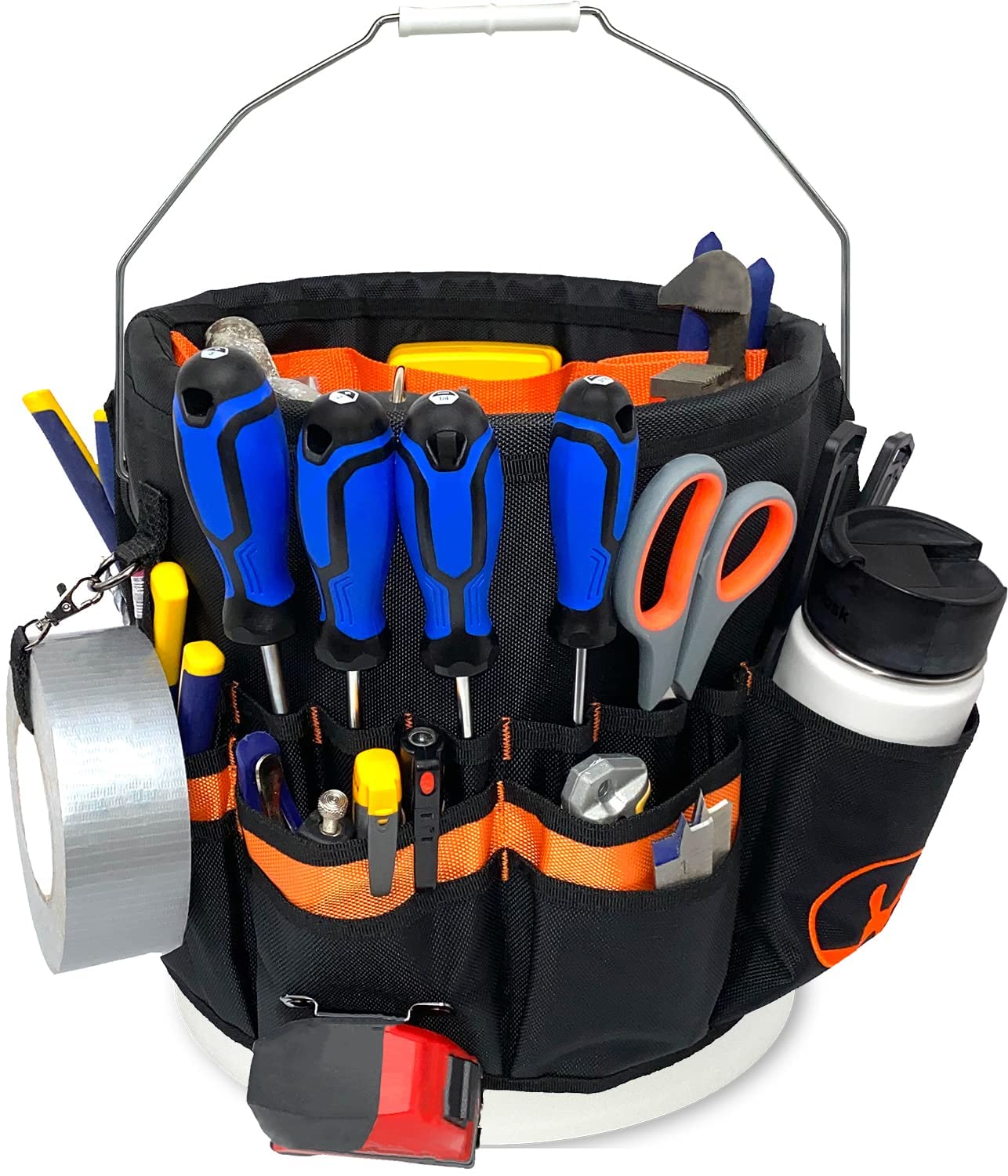 Muel Bucket Tool Organizer - 53 Pocket Bucket Caddy For 5 Gallon Buckets - Durable And Waterproof Bag
