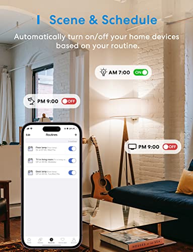 meross Smart Power Strip Compatible with Apple HomeKit, Siri, Alexa, Google Home and SmartThings, WiFi Surge Protector with 4 AC Outlets, 4 USB Ports and 6ft Extension Cord, Voice and Remote Control