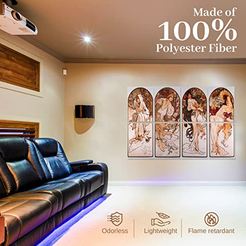 MaRoLane Products Art Acoustic Panel 8pack-Exclusive Design Sound Absorption Panels- 48"x32"x.9" (The Seasons - Alphonse Mucha (1897))