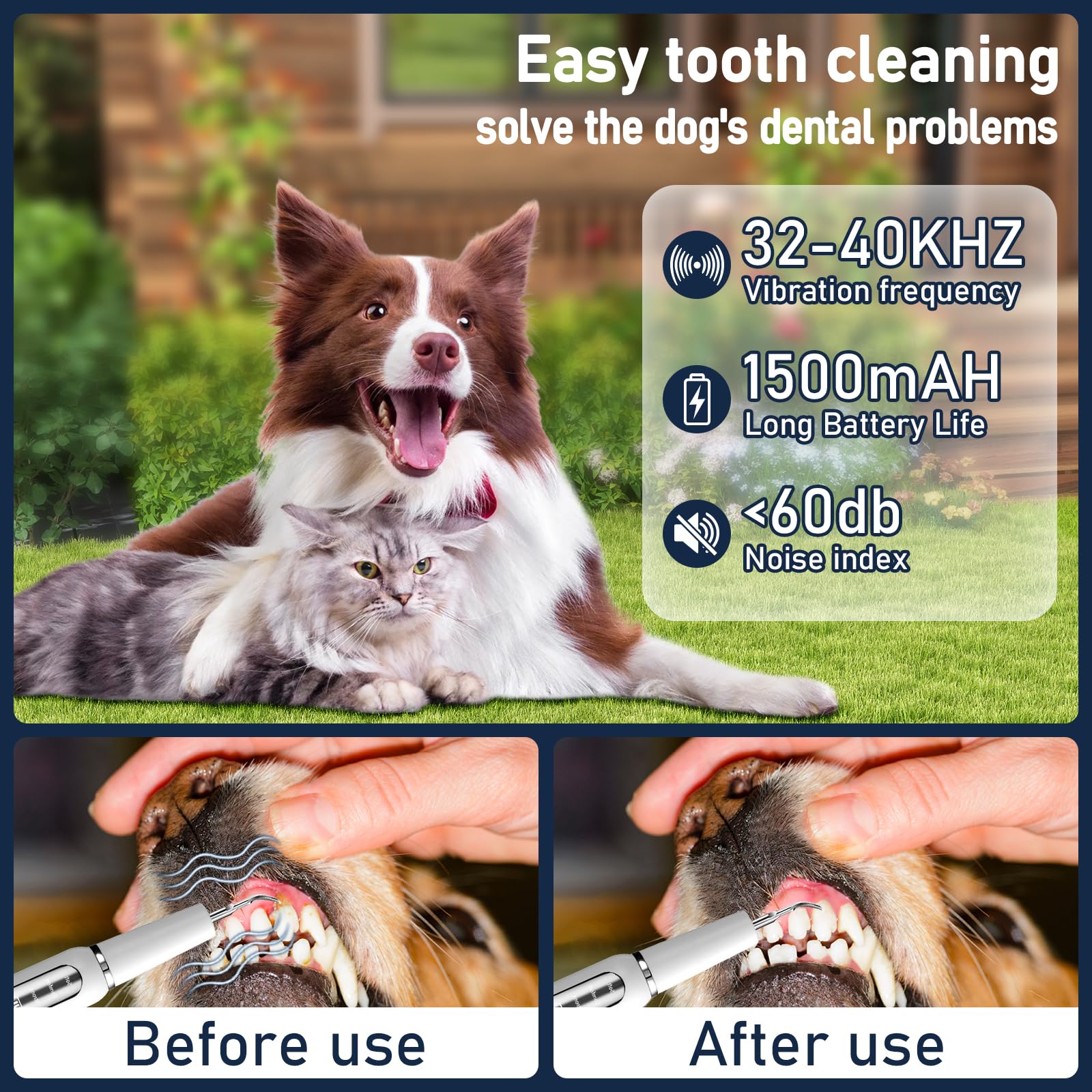 Plaque and Tartar Remover for Dogs and Cats, Pet Dental Scaler with LED Light, Electric Dog Teeth Cleaning Tools 3 Cleaning Mode, Easy to Use and Safe,Black