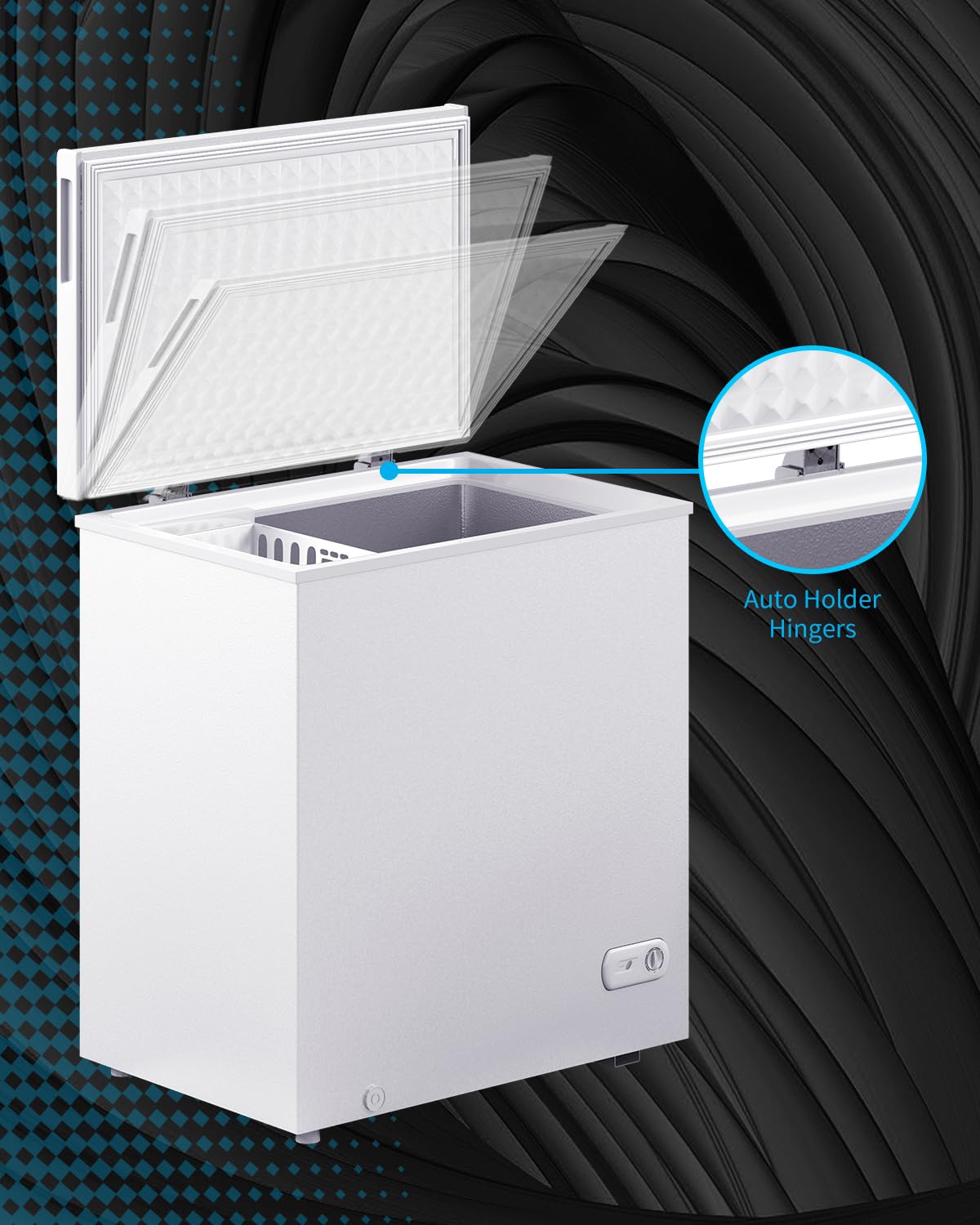 Muhub 10.0 Cu.Ft Deep Freezer with Removable Basket,Top Opening Chest Freezer, 10.0 Cubic Feet Large Freezer, Low noise,Adjustable Temperature(10.0 Cu.Ft)