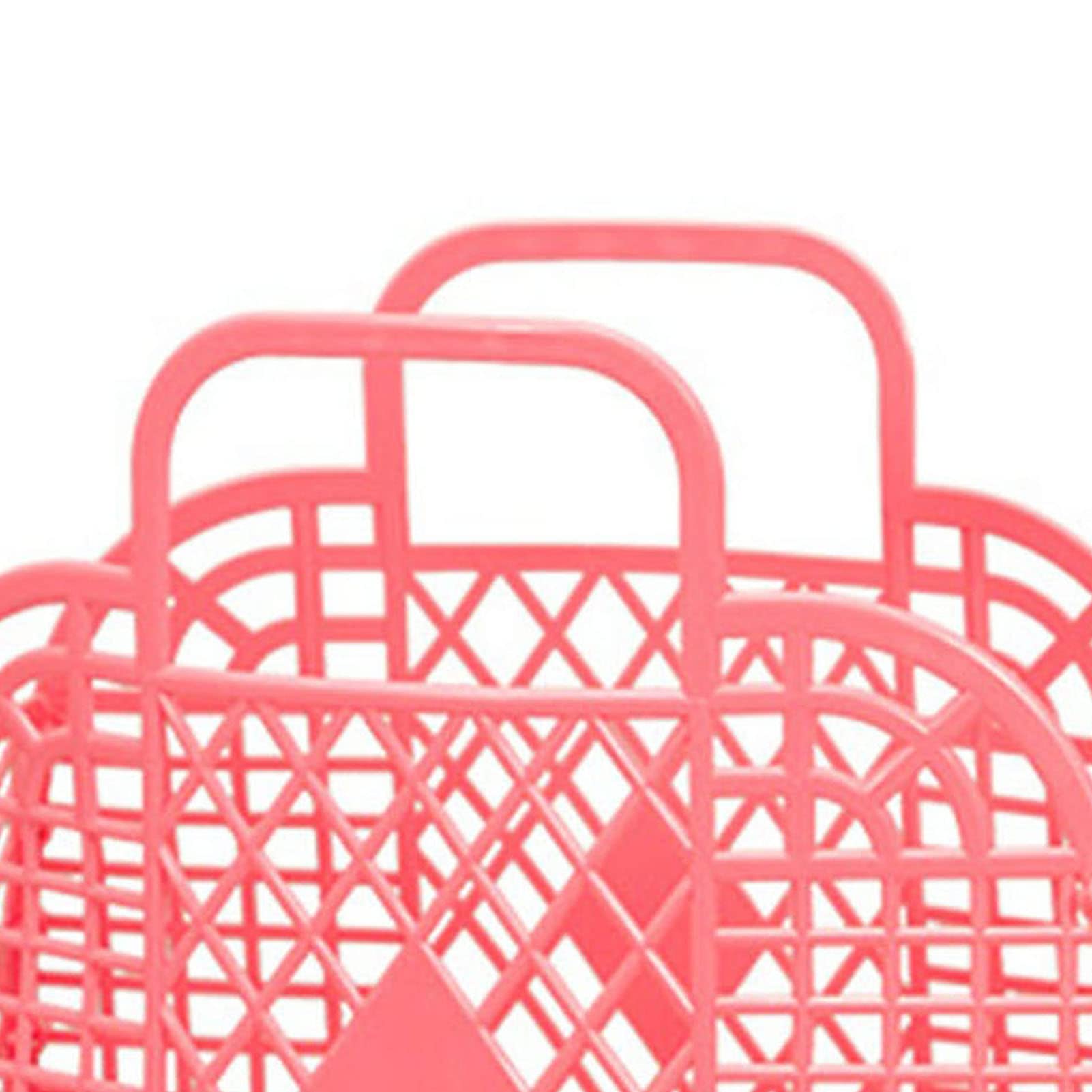 Reusable Portable Hollow Storage Basket Beach Home Bedside Plastic Storage Bag Foldable Storage Bag Organizing Solution (250x110x220mm/9.84x4.33x8.66in)