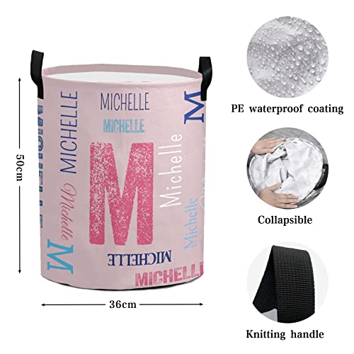 Personalized Laundry Basket Custom Word Art Names Laundry Hamper Collapsible Durable Toys Organizer Storage Bedroom Decor for Boys Girls Adults