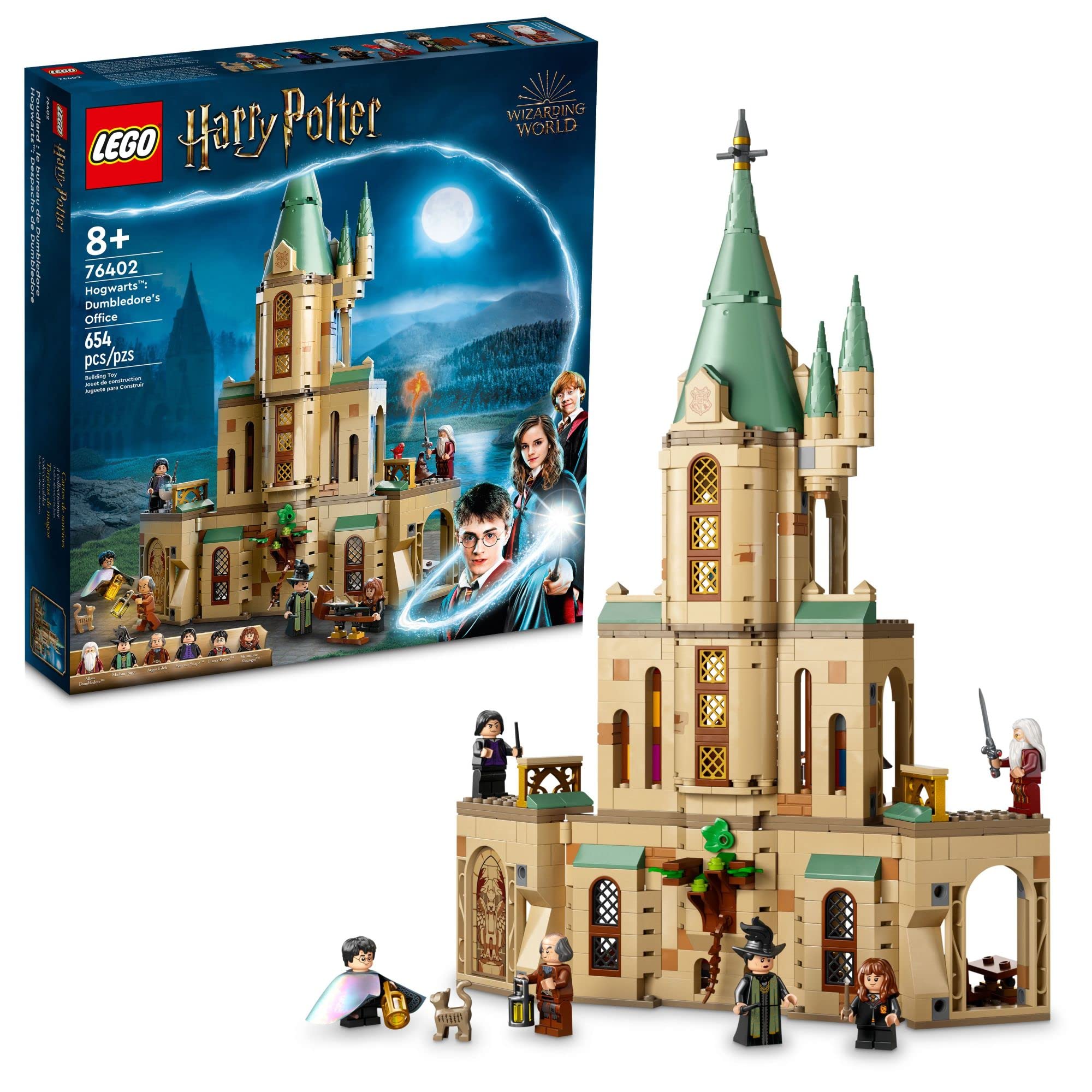 LEGO Harry Potter Hogwarts: Dumbledoreās Office 76402 Castle Toy, Set with Sorting Hat, Sword of Gryffindor and 6 Minifigures, for Kids Aged 8 Plus