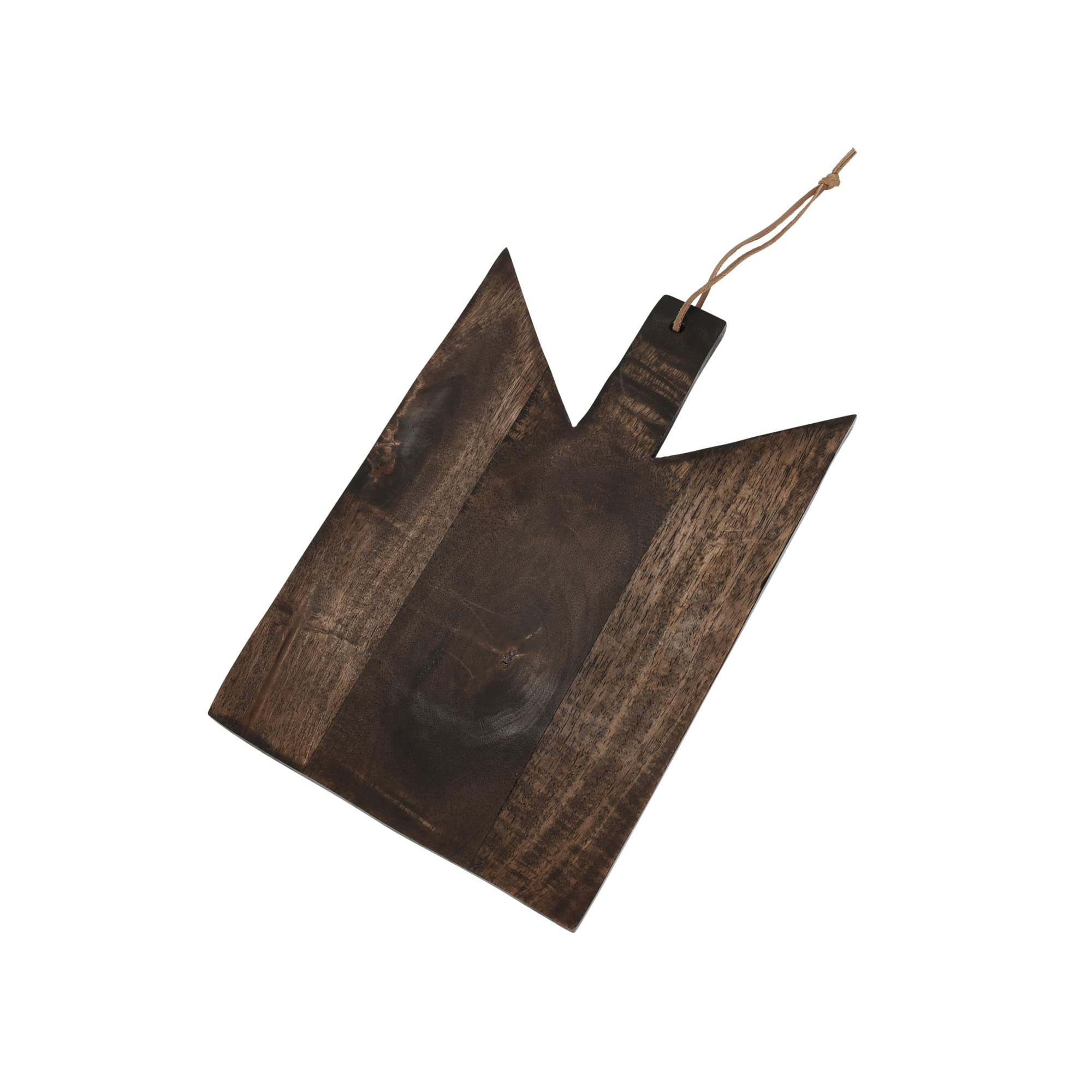 Main + Mesa Geometric Wood Cutting Board with Leather Tie