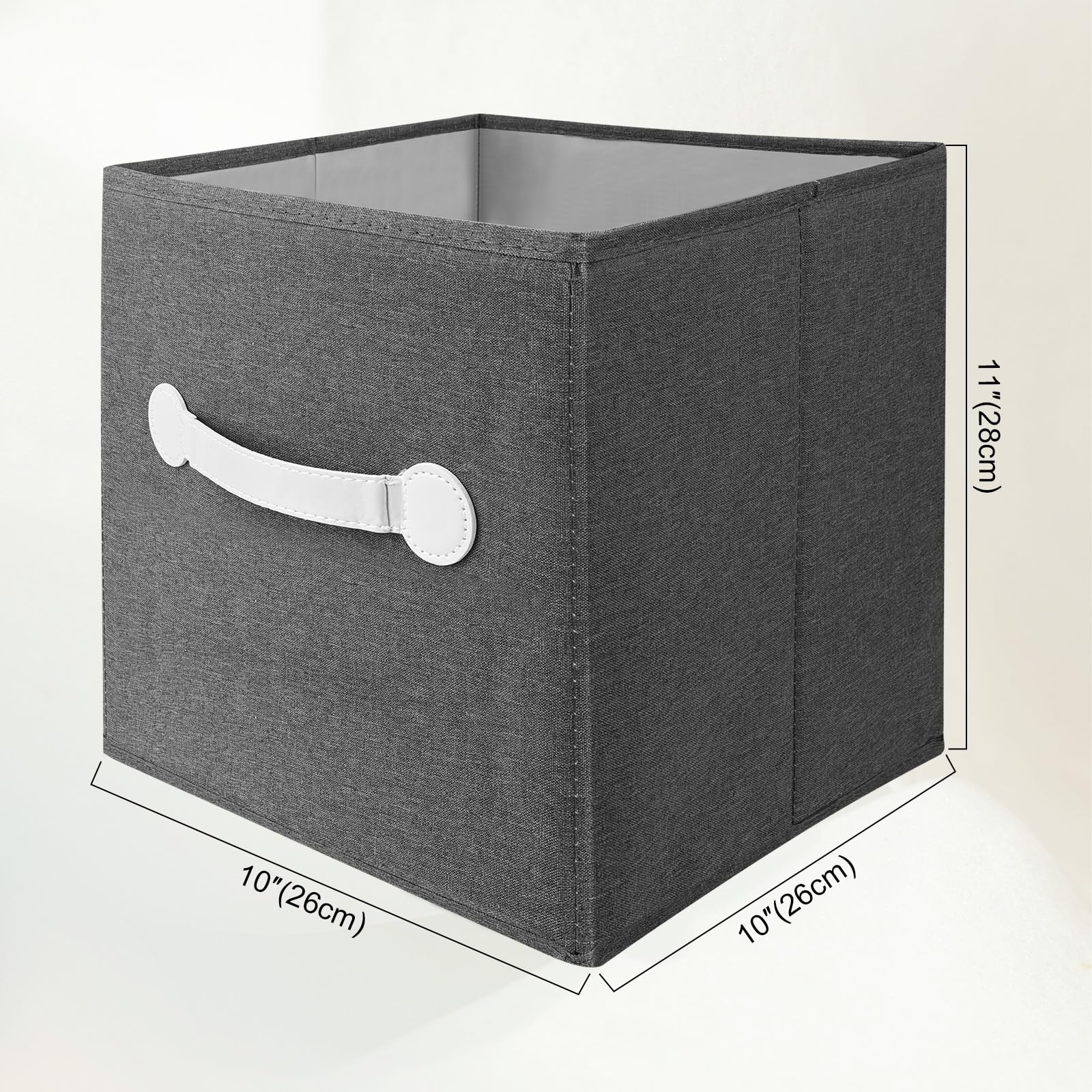 Vexqhovgalo Storage Bins Collapsible Basket - Foldable Fabric Organizing Cubes with Handles For Shelves Utility Room Bedroom Closet And Toys Large Sturdy Organizers 2 Pack (Grey)