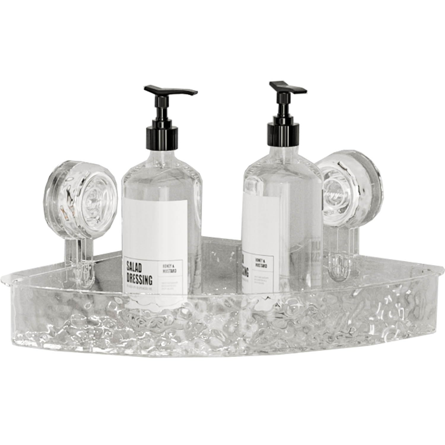Shower Caddy, Suction Cup Shower Organizer Bathroom Removable Shower Basket Strong Suction Shower Shelf Shower Rack, Clear White And Silver, Slim