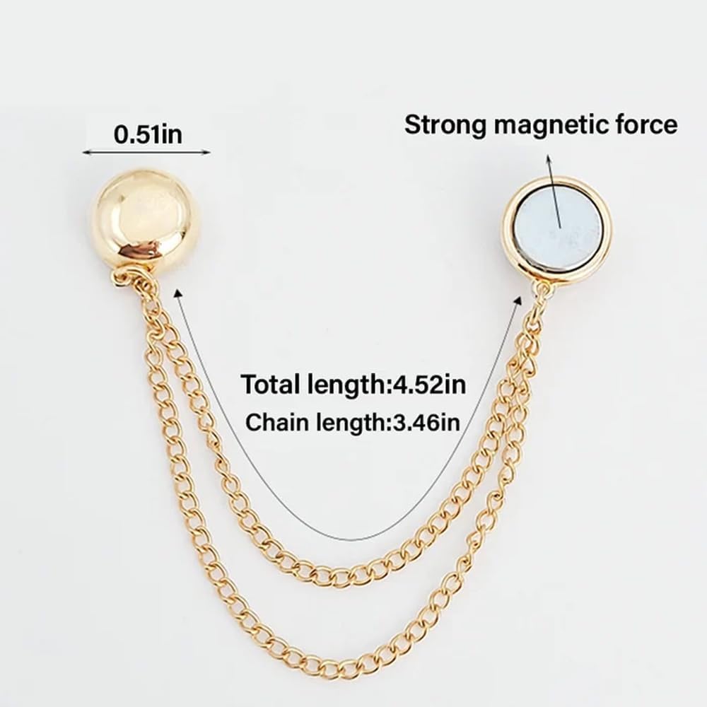 Multi-Function Magnetic Clothing Clips, 2024 New 8PACK Powerful Hijab Magnets with Chain, Magnetic Clothing Shawl Clips, Multi-Function Clothing Clips, Magnetic Shirt Accessories (8PACK Mix)