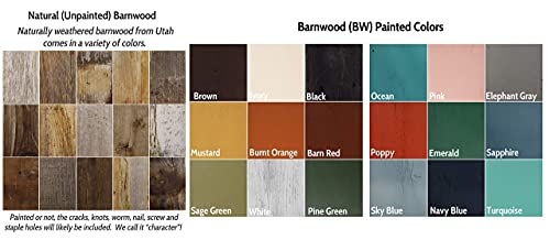 Personalized Reclaimed Barn Wood Coat Rack with 4 inch Deep Shelf, Decorative Custom Wall Mounted Entryway hooks, Rustic Farmhouse Hat Umbrella Tree Accent Your choice of length and colors