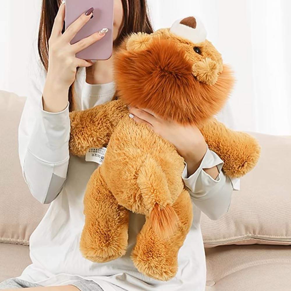 Ololele Lion Stuffed Animal 17.7"" Yellow Lion Plush,Soft and Cute Plushy for Kids, olole003