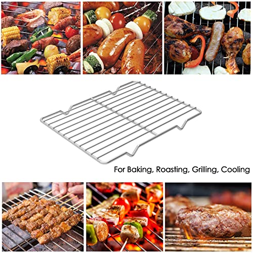 Linkidea Metal Grate Cooling Rack Pack of 2, Stainless Steel Baking Cooling Rack Rectangle 8'' x 10'', Oven Safe Grid Wire Racks for Roasting Disposable Pan