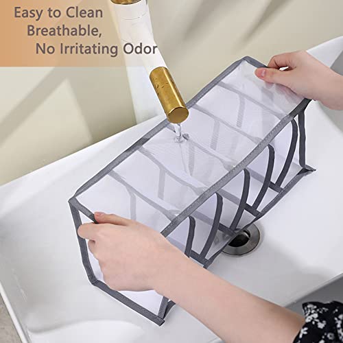 MUIRK Upgraded Wardrobe Clothes Organizer for Jeans,7PCS Jean Organizer,Jeans Compartment Storage,Mesh Clothes Storage Organizer for Bra (7PCS Upgraded:2Jeans+(Legging+Shirt+Panties+Sock+Bra)*1)