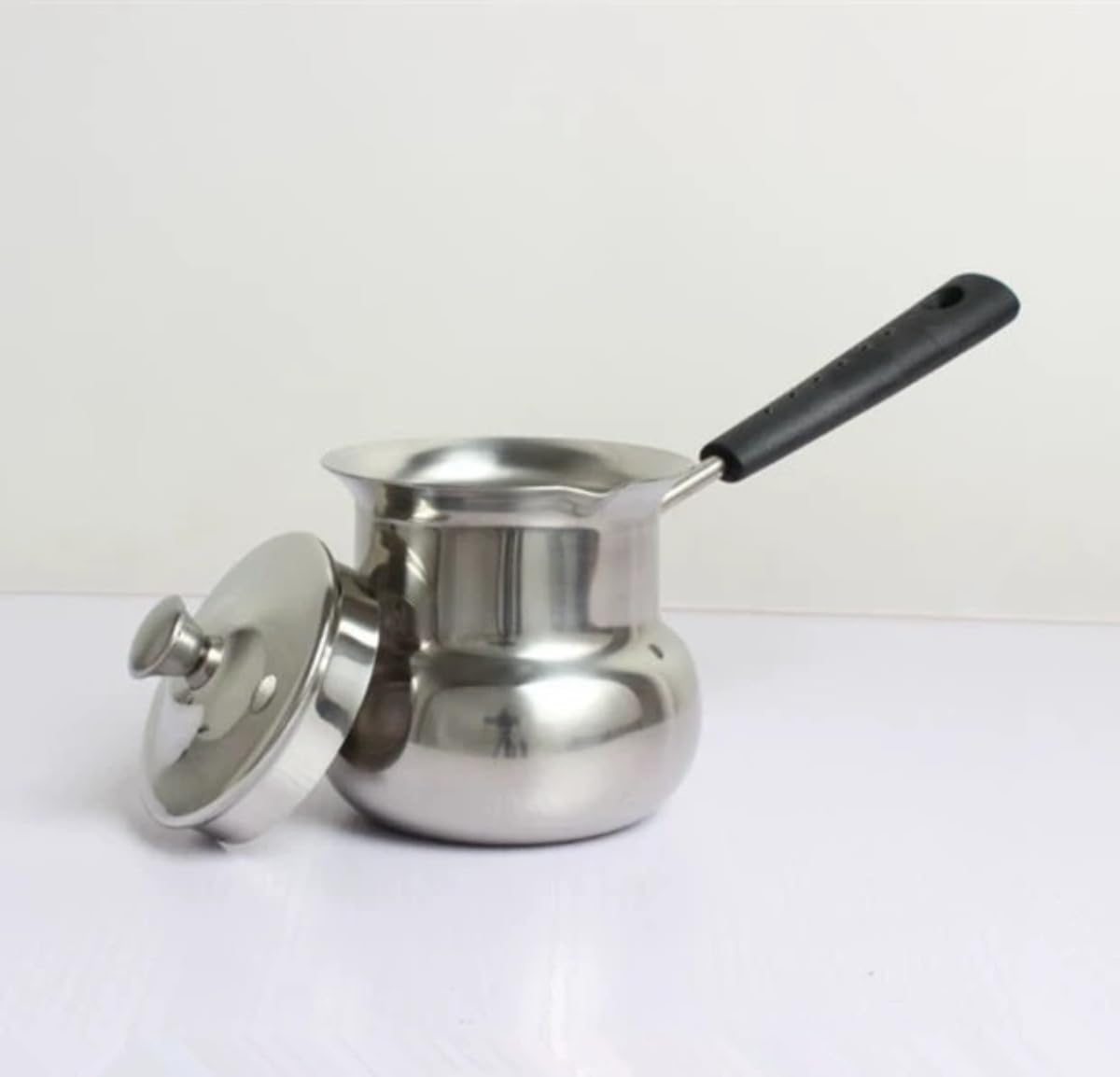 UEMIS Turkish Coffee Pot,Milk Warmer,Greek Coffee Pot, Hot Chocolate Pot, Butter Warmer,24 oz (700 ml) capacity,Stainless Steel Pot with lid